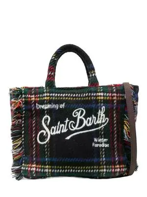 MC2 SAINT BARTH Tartan Vanity Tote Bag - Black