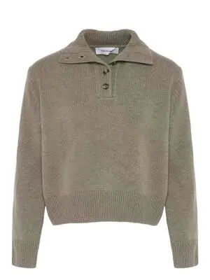 YVES SALOMON High-neck Buttoned Sweater - Neutrals
