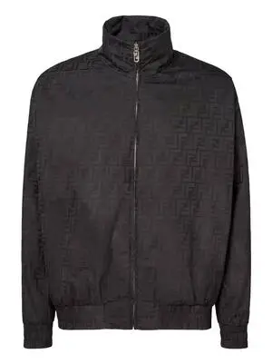 Fendi Ff-motif Zip Bomber Jacket - Black