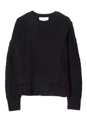 3.1 Phillip Lim Cable-knit Panelled Sweater - Black