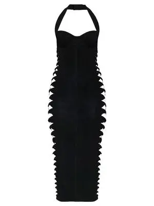 Balmain Cut-out Detailed Midi Dress - Black