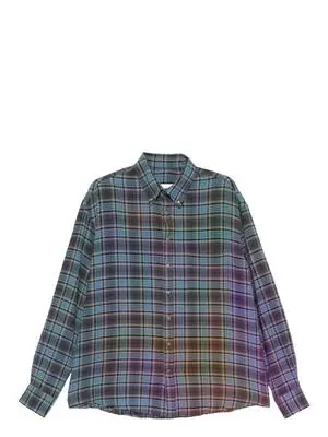 LC23 Plaid-check Button-up Shirt - Blue