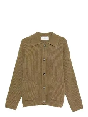 Ami Ribbed Knit Cardigan - Green