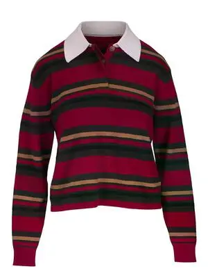 Guest In Residence Striped Polo Shirt - Red