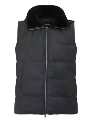 YVES SALOMON Fur-collar Gilet - Grey