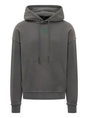 44 LABEL GROUP Graphic Print Drawstring Hoodie - Grey