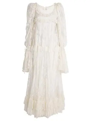 Chloé Lace Long-sleeve Maxi Dress - White