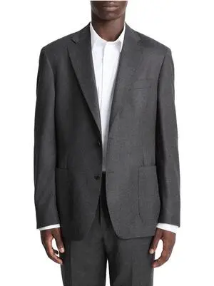 Vince Wool-silk Flannel Sport Coat - Gray
