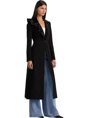 ALICE + OLIVIA Faie Slim Ruffle Maxi Blazer