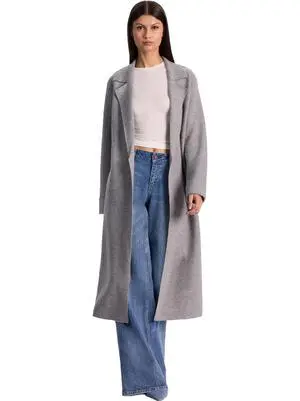 Alice + Olivia Rowan Merino Wool Wrap Coat - Gray