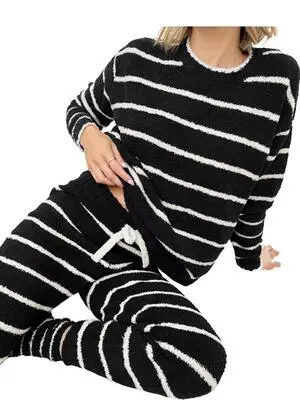 Splendid Fuzzy Sweater Pj Set - Stripe