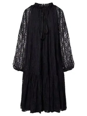 Patou Lace Midi Dress - Black