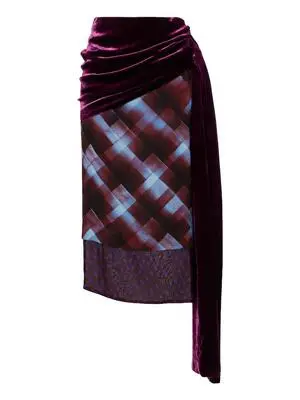 Dries Van Noten Draped Midi Skirt - Burgundy