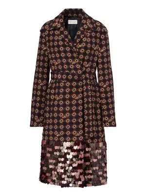 Dries Van Noten Sequined Silk Wrap Coat - Multicoloured