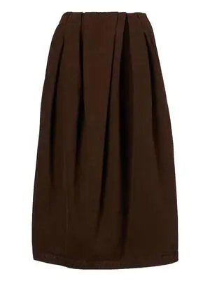 Dries Van Noten Draped Denim Midi Skirt - Brown