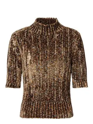 Dries Van Noten Velvet Mockneck Sweater - Multicoloured