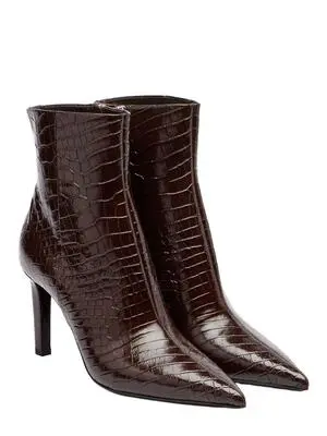 JIMMY CHOO Frankie 85 Leather Ankle Boots - Brown