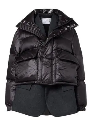 Sacai Layered Wool Down Jacket - Black