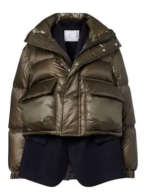 Sacai Layered Wool Down Jacket - Green