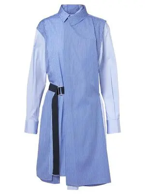 Sacai Striped Cotton Poplin Shirt Dress - Blue