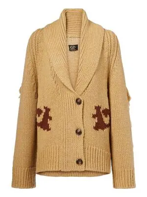 Goldbergh Nora Intarsia Wool-blend Cardigan - Beige