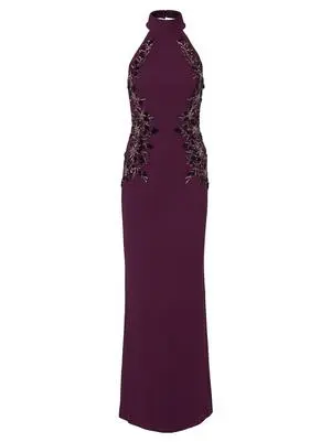 Rebecca Vallance Beatrice Embellished Crêpe Gown - Purple