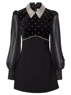 Rebecca Vallance Crystal-embellished Minidress - Black