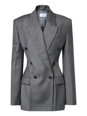 Givenchy Double-breasted Wool Blazer - Grey