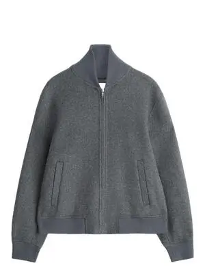 Cos Double-faced Wool Bomber Jacket - Dark Grey