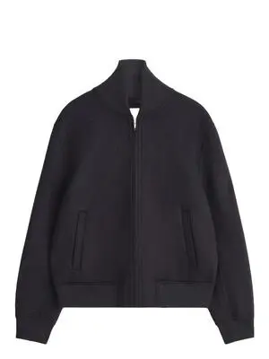 Cos Double-faced Wool Bomber Jacket - Navy
