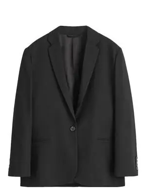 Cos Wool-blend Single-breasted Blazer - Black