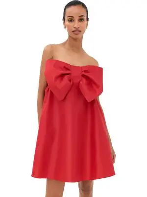 KIKA VARGAS Tammy Taffeta Mini Dress - Red