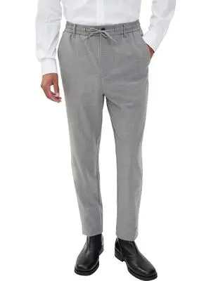 LES DEUX Como Tapered Textured Pants - Grey Melange