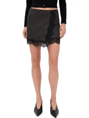 A.L.C. Sophia Mini Skirt - Ganache/black