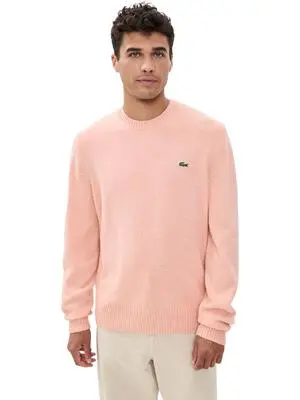 Lacoste Crew Neck Wool Sweater - Light Pink Chine