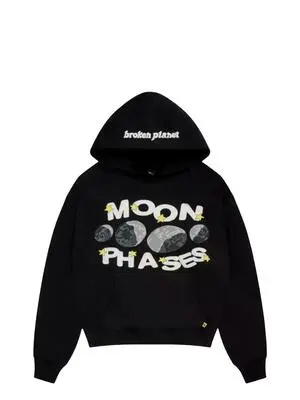 BROKEN PLANET Moon Phases-print Hoodie - Black