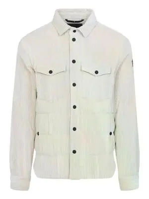Moncler Corduroy Button-up Coat - White