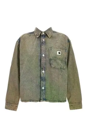 Carhartt Work In Progress Logo-patch Denim Shirt - Grey