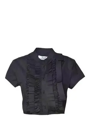 MSGM Ruffled Shirt - Black