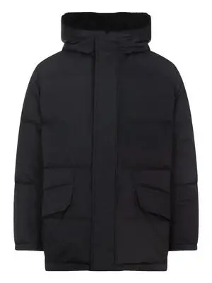 YVES SALOMON Hooded Padded Coat - Black
