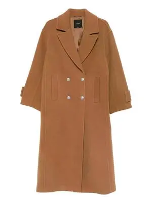 Pinko Double-breasted Coat - Brown