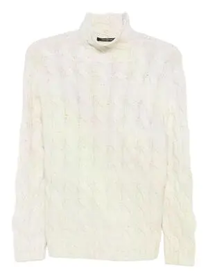 GRAN SASSO Cable-knit High-neck Sweater - Neutrals