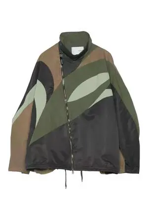 YOSHIOKUBO Patchwork Zip-up Jacket - Green
