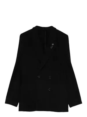 LARDINI Double-breasted Blazer - Black