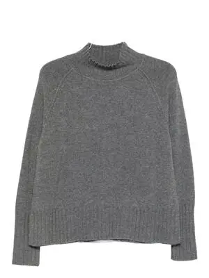 BEYOU High-neck Cashmere Sweater - Grey