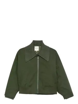 Sea Point-collar Bomber Jacket - Green