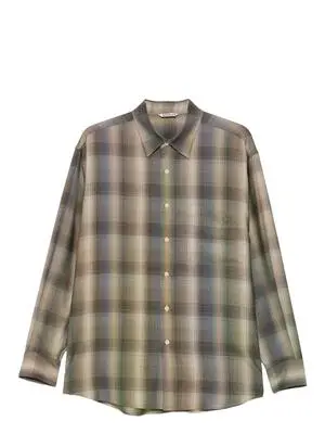Auralee Checked Shirt - Brown