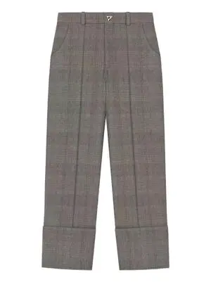 AERON Checked Cuffed Trousers - Grey