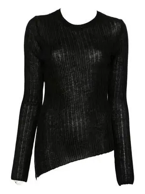 Yohji Yamamoto Ribbed-knit Jumper - Black