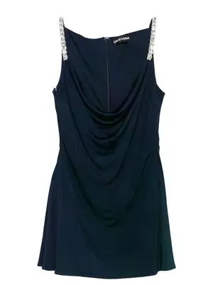 David Koma Embellished-strap Draped Mini Dress - Blue